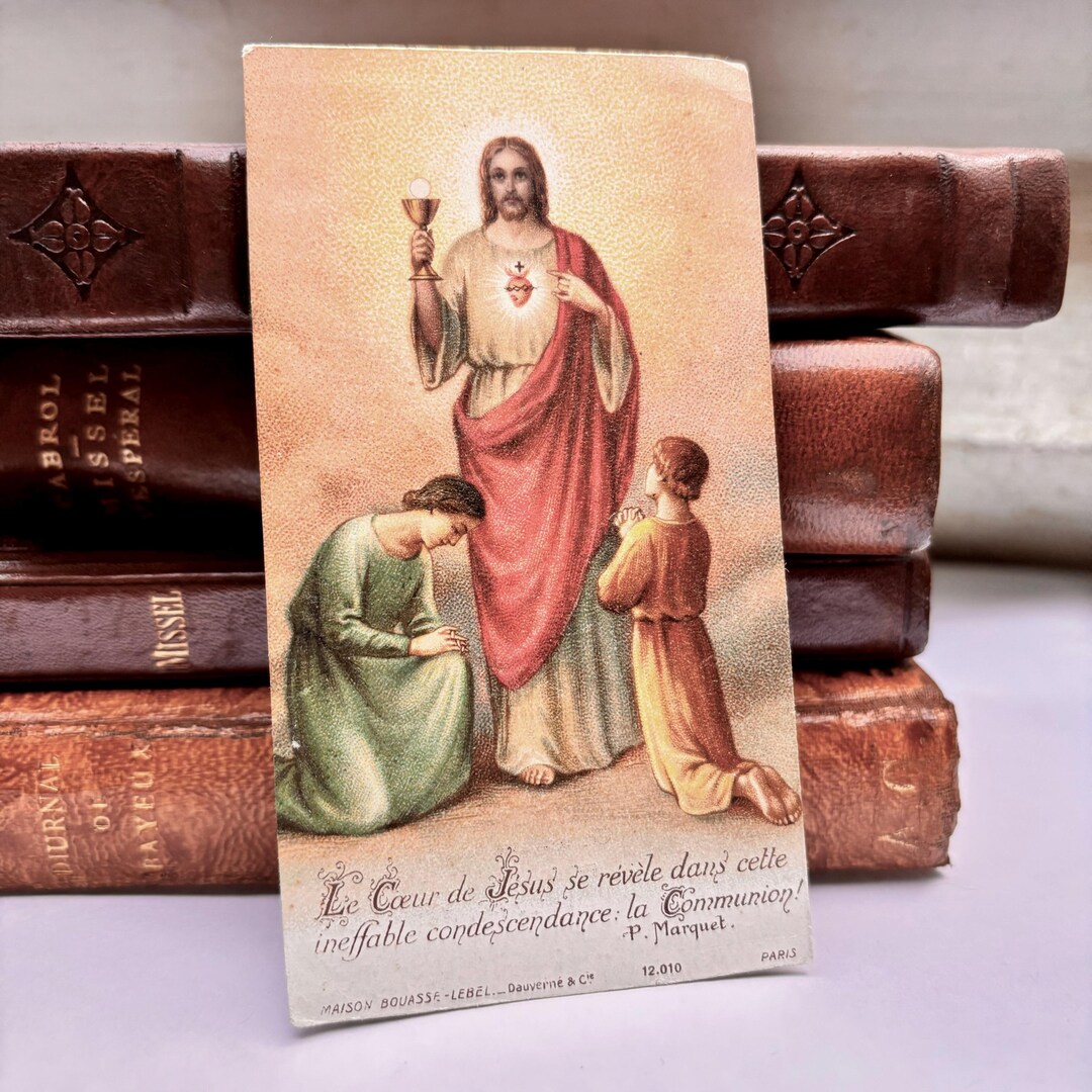 Rare Antique Pious Image From France, "le Sacré Coeur De Jésus-christ ...