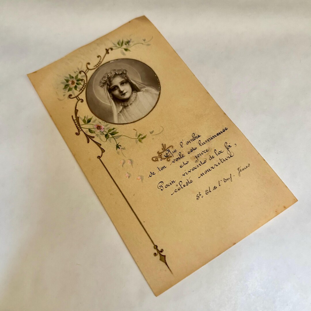 Rare Antique Pious Image From France, Portrait of St Therese of the ...