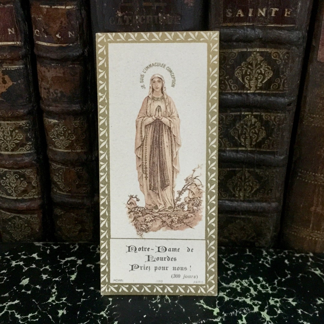 Rare Antique Pious Image From France, Invocations à Notre Dame De ...