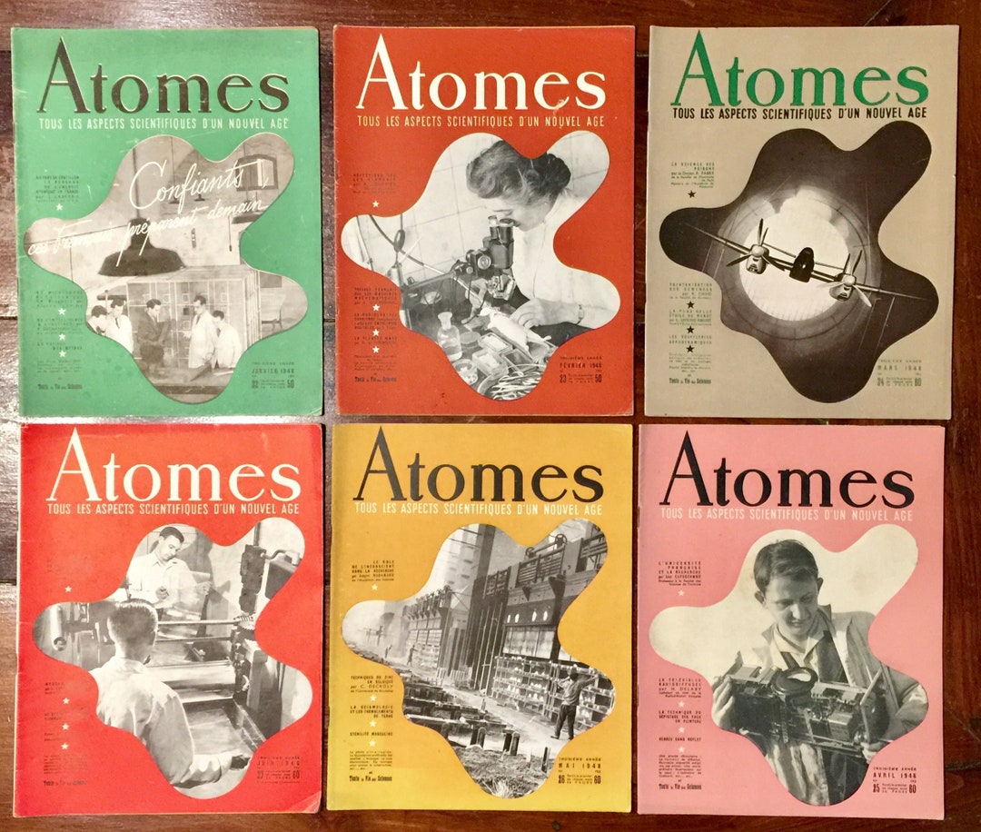 Set of 6 Vintage Science Magazines in French "atomes" From 1948, Latest ...