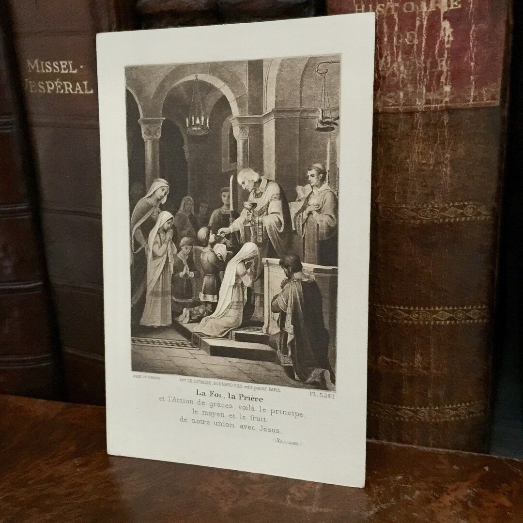 Rare Antique Pious Image From France, Communion Picture Published by ...