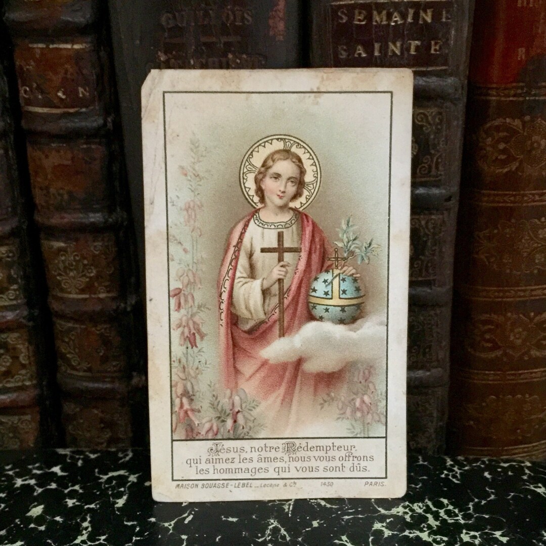 Rare Antique Pious Image From France, L'ENFANT JESUS REDEMPTEUR ...