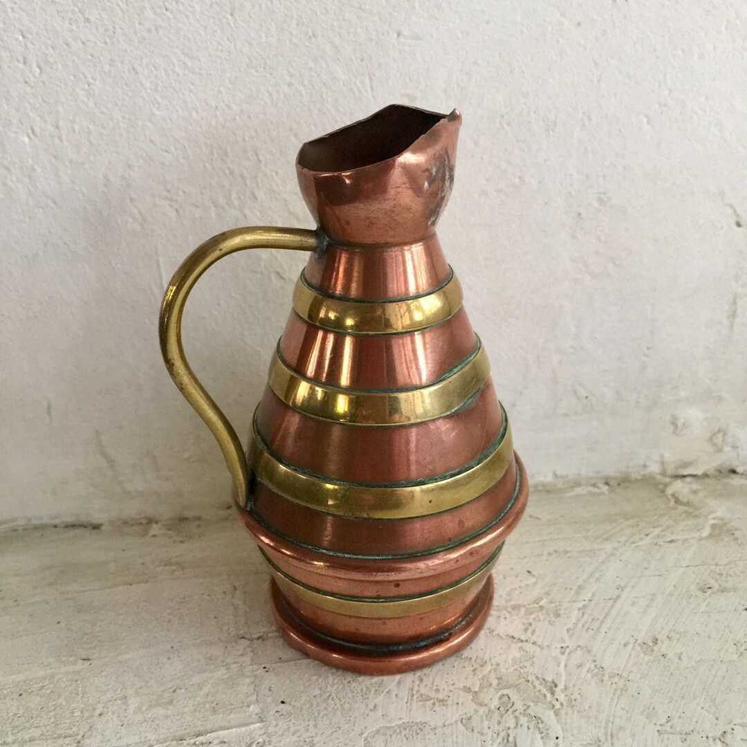 Charming Miniature Copper and Brass Pitcher From Villedieu Les Poêles ...