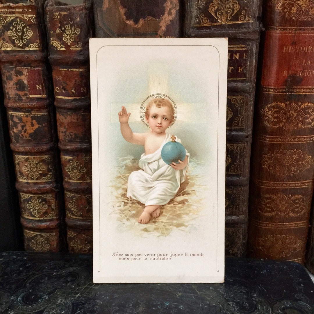 Rare Antique Pious Image From France, L'ENFANT JESUS, Infant Jesus ...