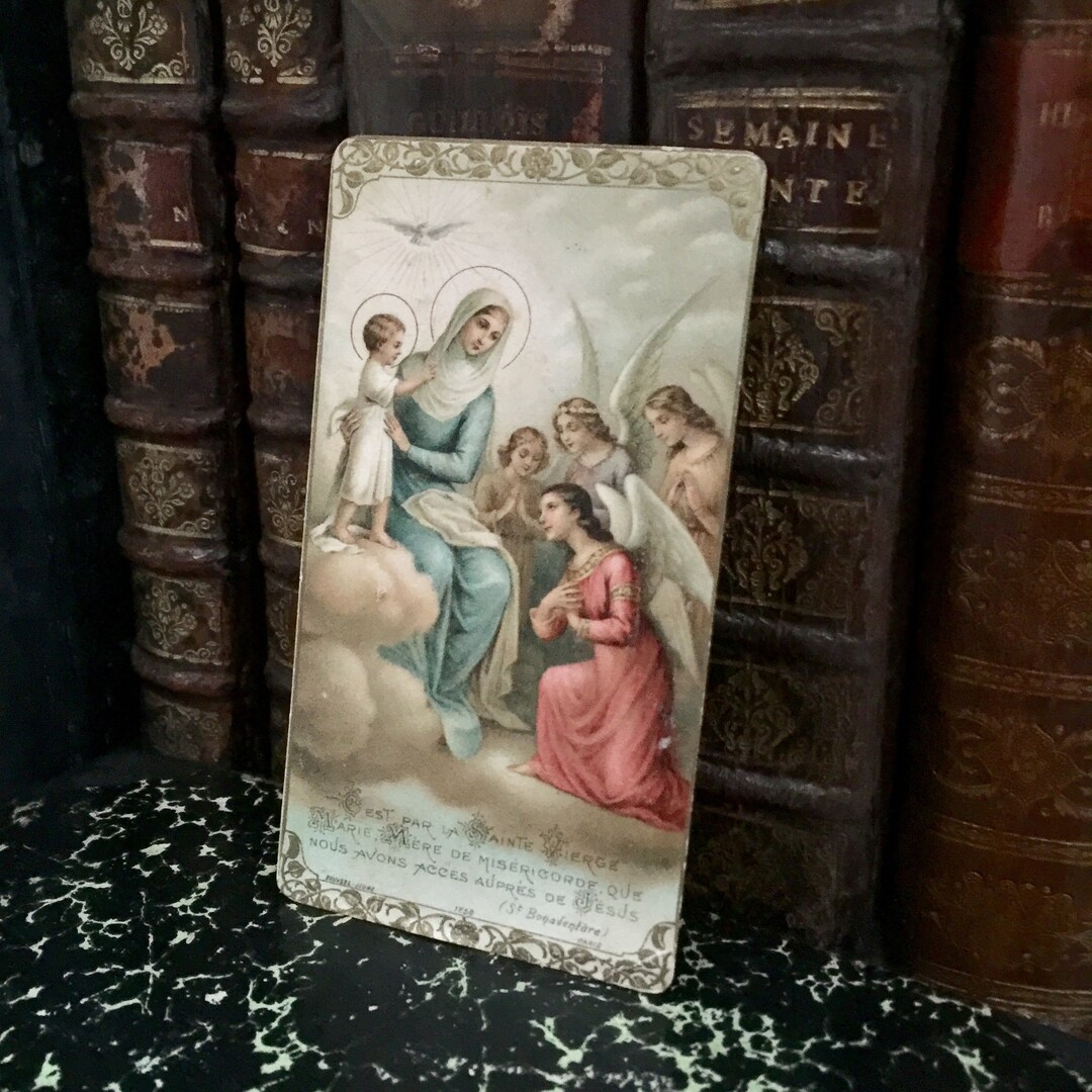 Rare Antique Pious Image From France, "mère De Misericorde" (mother of ...