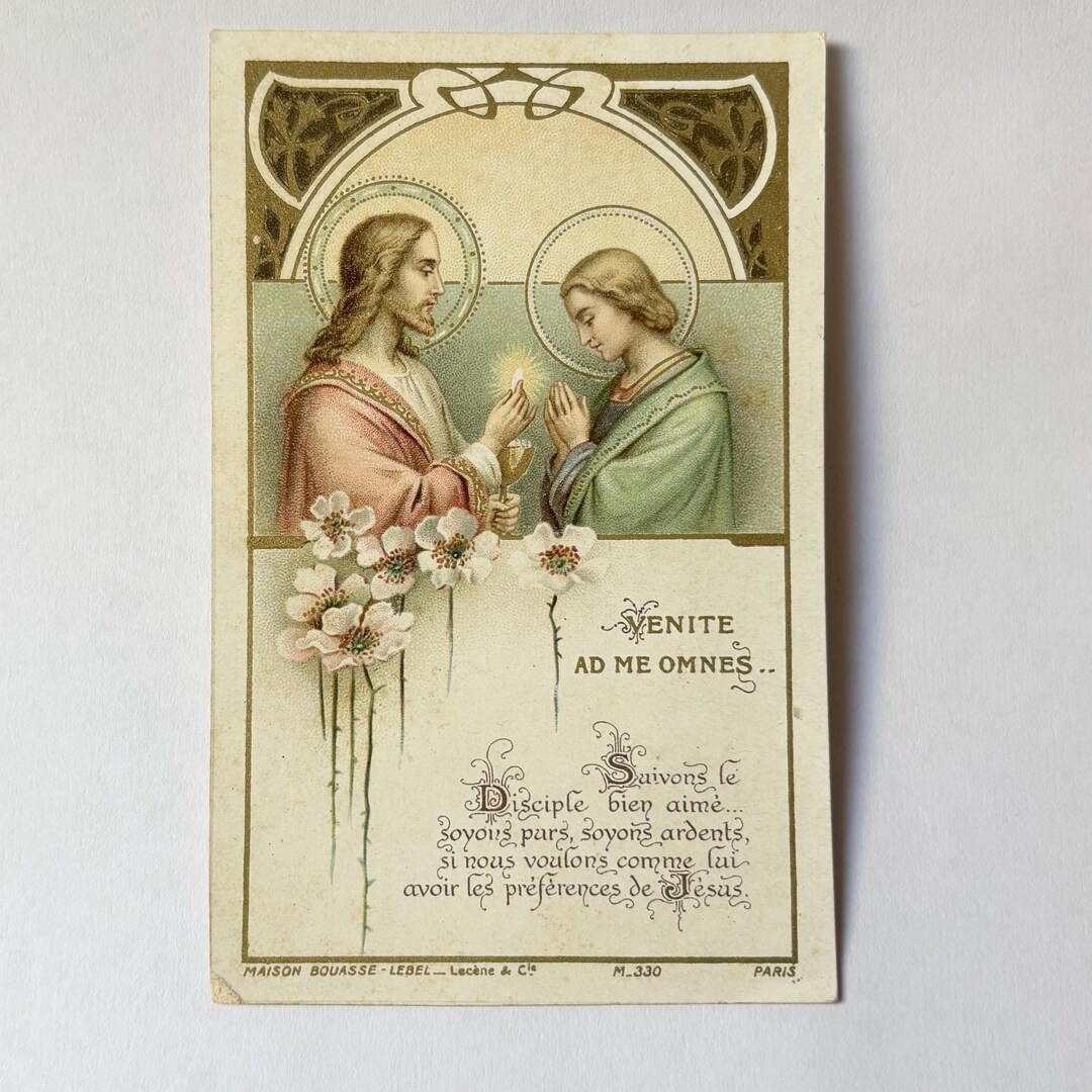 Rare Antique Pious Image From France VENITE AD Me OMNES Published by ...