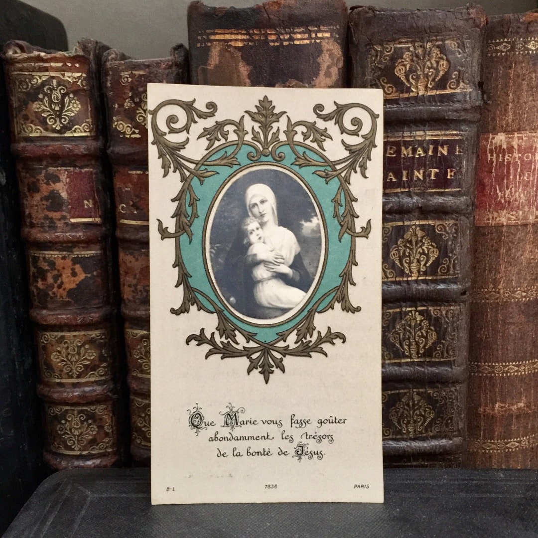 Rare Antique Pious Image From France , Mother and Child Published in ...