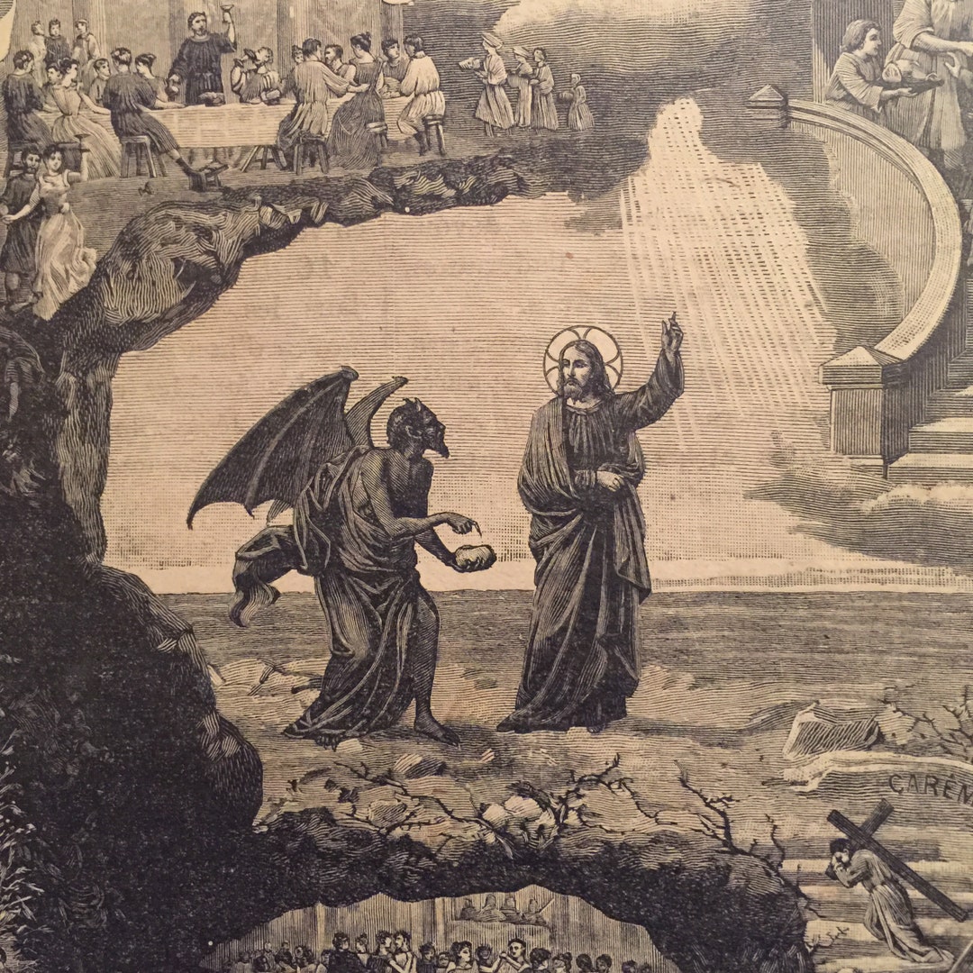 Large Antique Catechism Print From France, "les Quatre-temps" (ember ...