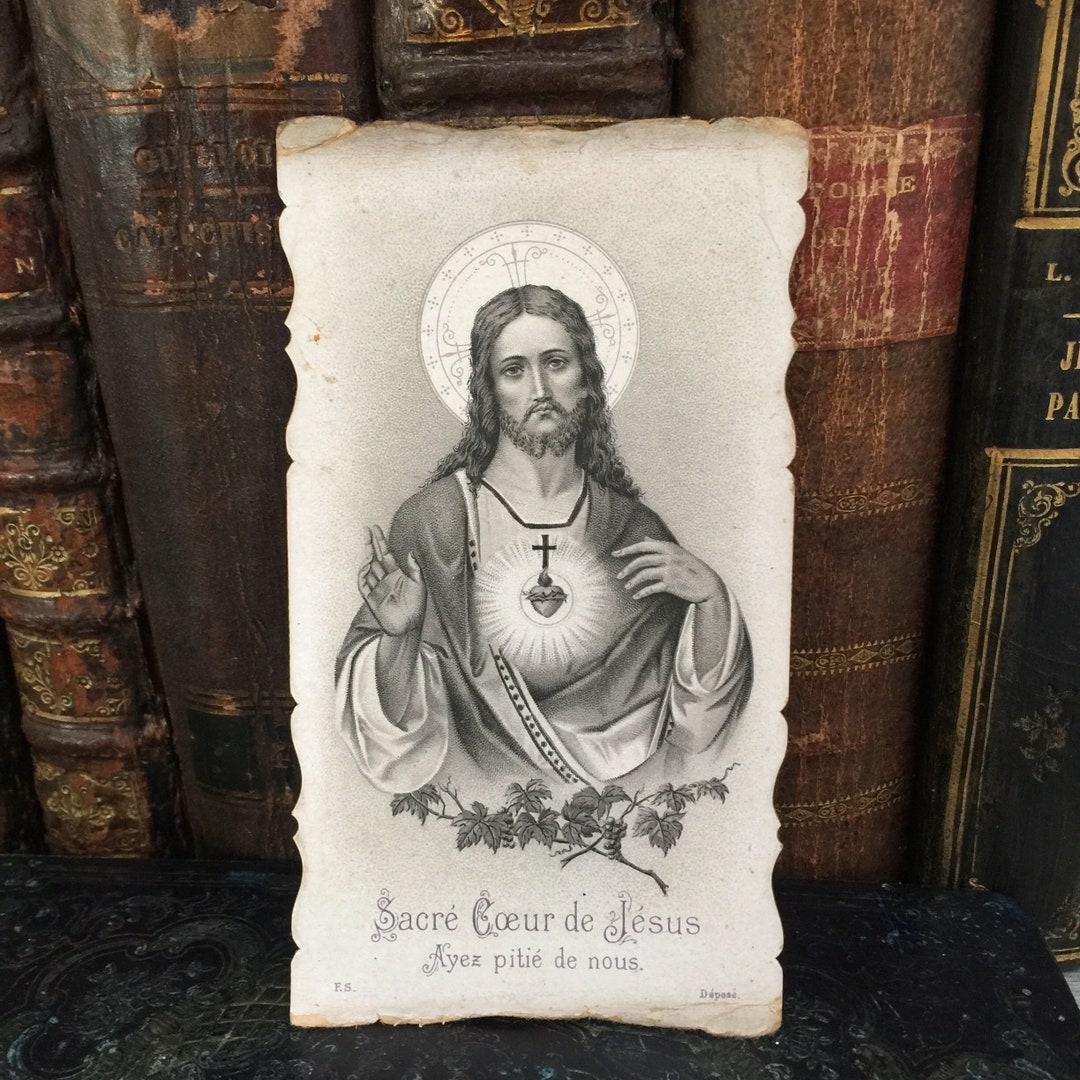 Rare Antique Pious Image From France Le Sacré Coeur De JESUS - Etsy