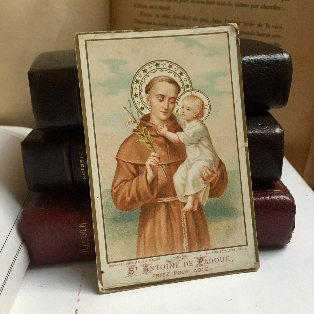 Rare Antique Pious Image From France SAINT ANTOINE De PADOUE anthony of ...