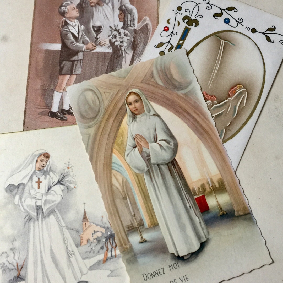 Rare Antique Pious Images From France, Set of 4 Communion Images ...