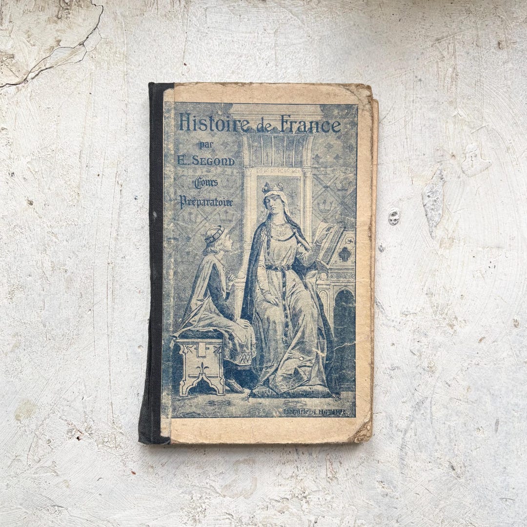 Antique 1929 School Book in French "histoire De France, Cours ...