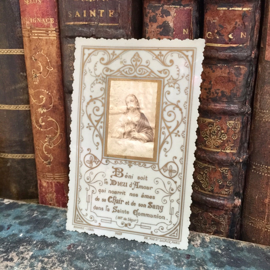 Rare Antique Pious Image From France, Plastic Card With a Portrait of ...