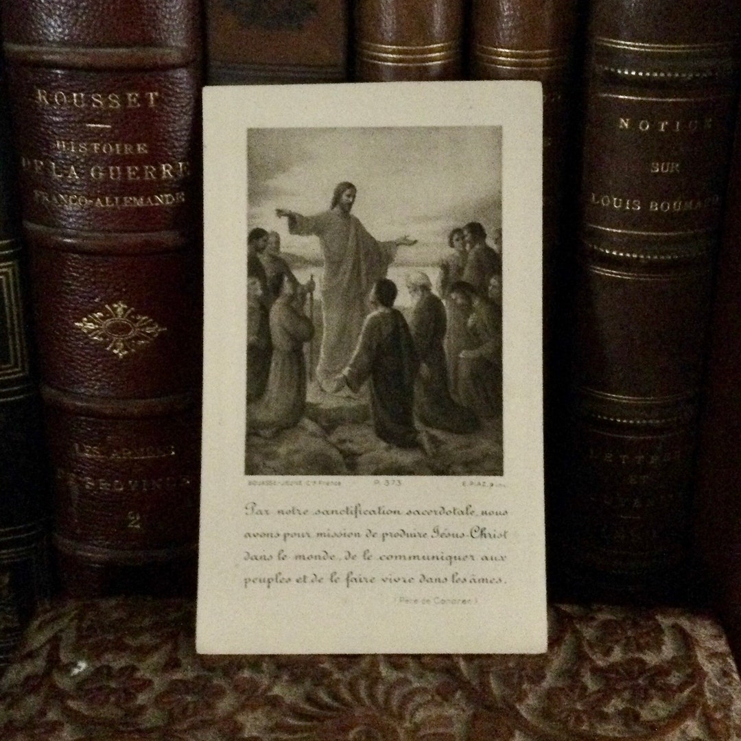 Rare Antique Pious Image From France, Portrait of Jesus by Maison ...