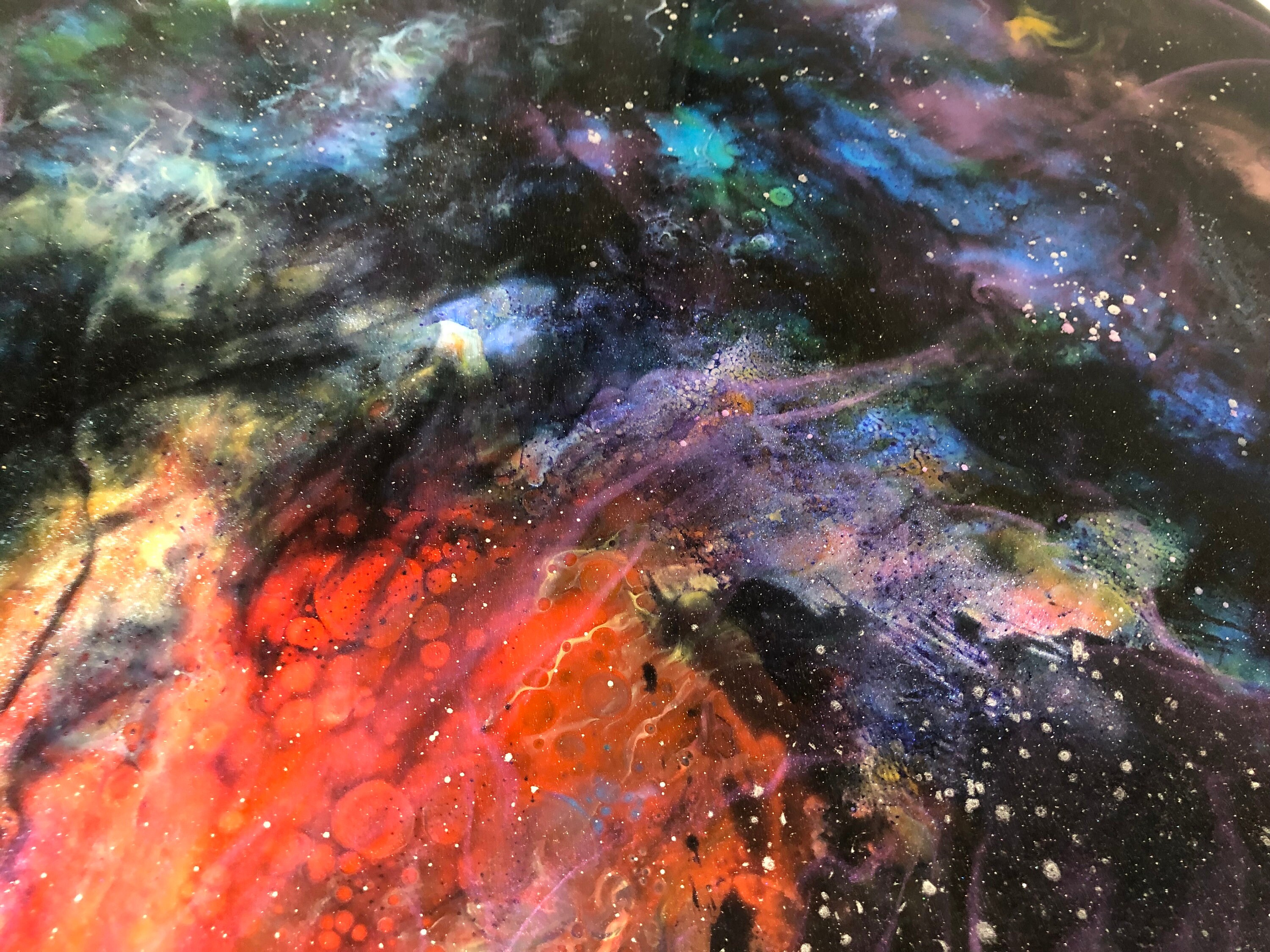 OMEGA SOTO Nebula | Resin Painting by Tiffani Buteau With LED Strips ...