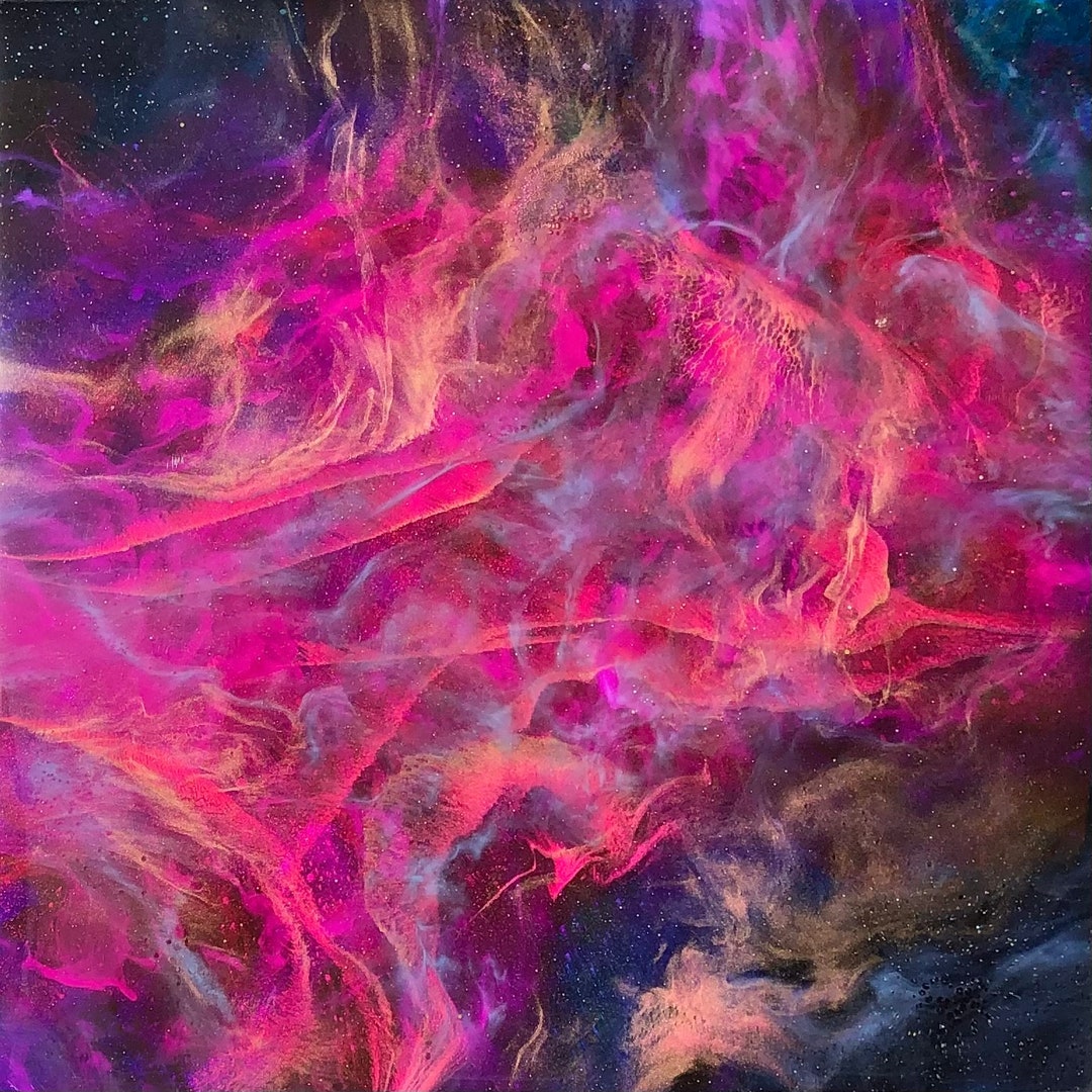 ENTORA NEBULA | Resin Painting by Tiffani Buteau, 8x8 Square - Etsy