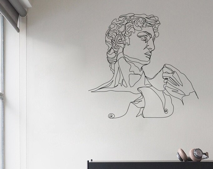 ONE LINE Wall Decal David Classical Statue Art Sculpture Wall Sticker ...