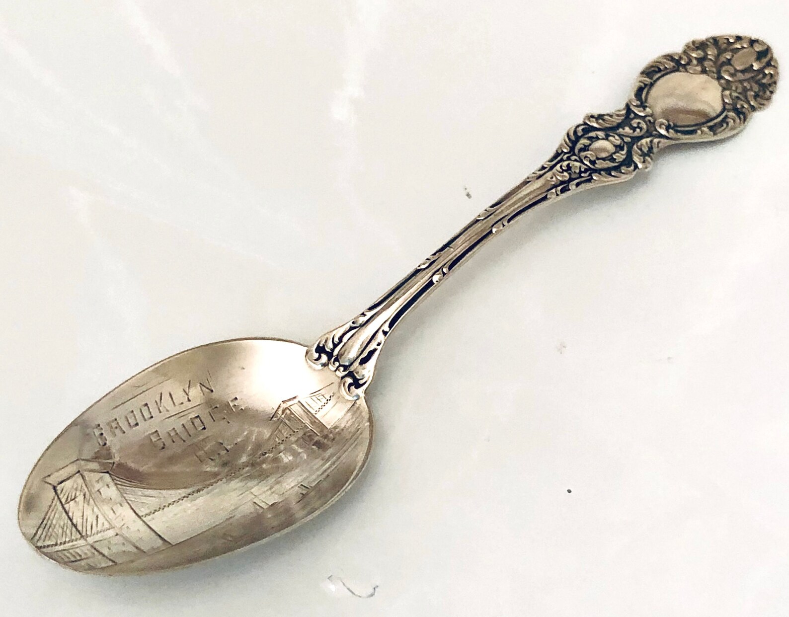 Antique R. Wallace and Sons RM & S Sterling Silver Brooklyn Bridge NY ...