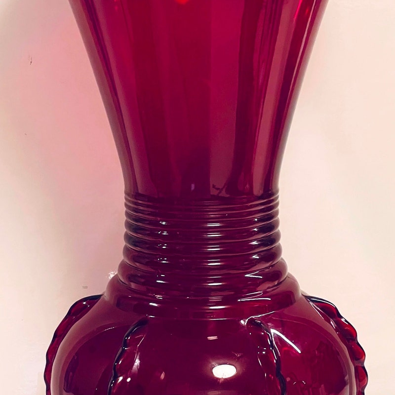 Ruby Red Vase - Etsy