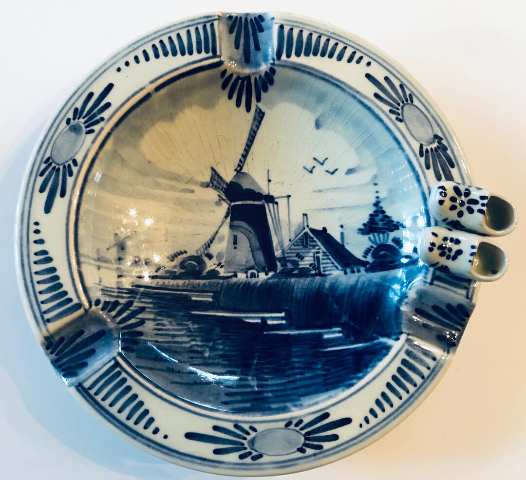 Vintage Blue & White Delft Delfts Blue Holland Large Hand Painted ...