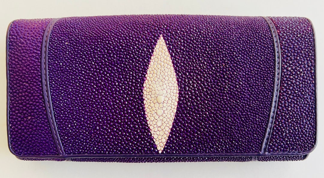 Vintage High End FINDIG Stingray Skin (shagreen) Leather Wallet Trifold ...