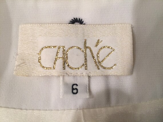 Vintage CACHE, White Fitted Short Tuxedo Jacket with … - Gem