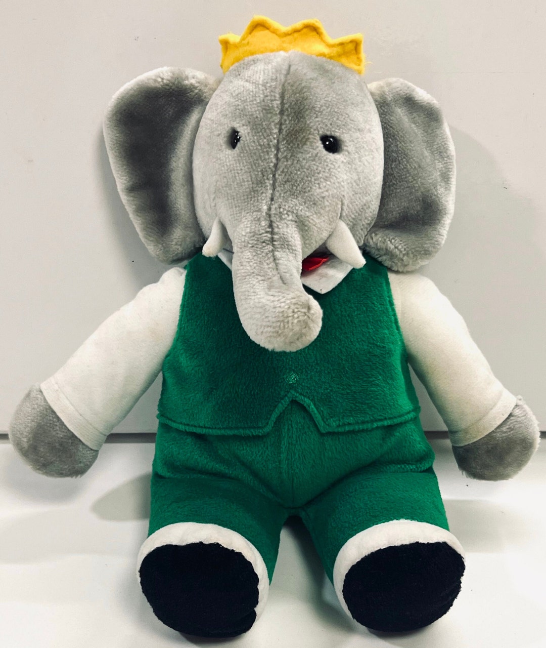 Vintage C1980s Babar the Elephant King by Gund Plush Stuffed Animal Toy ...