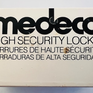 Vintage C1980s Medeco Solid Satin Brass High Security Lock Complete ...