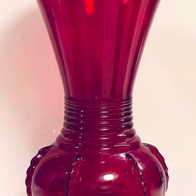 Red Glass Vases - Etsy