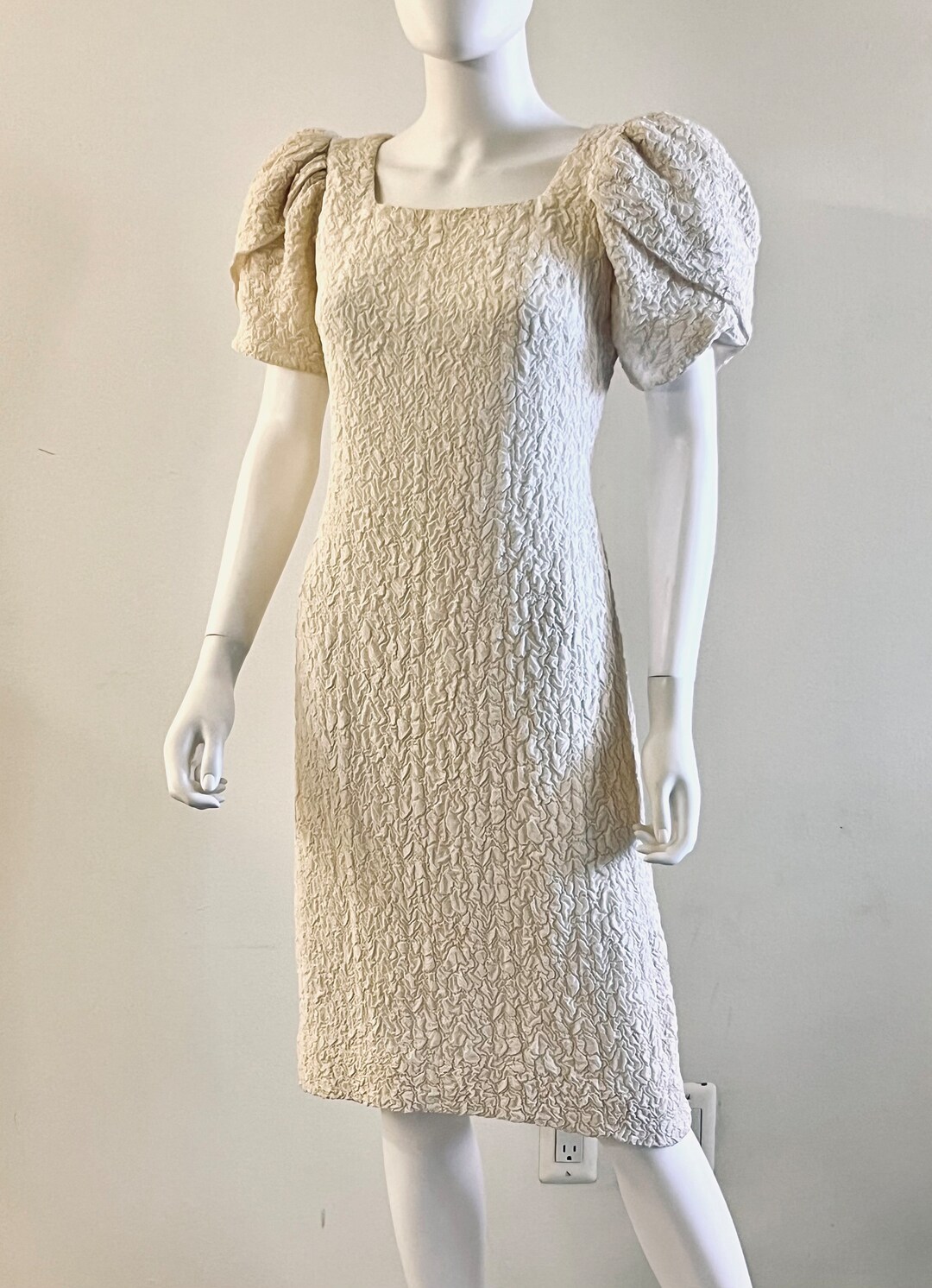 Vtg C1980s Jill Richards Cream Ivory Formal Cocktail Dress Tulip ...
