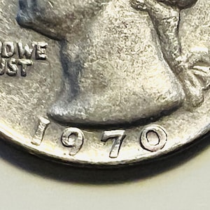 1970 D Mint Mark Washington Quarter Coin US, Collectible United States ...