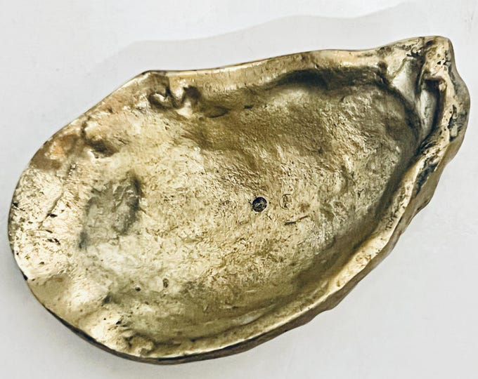 Vintage C1950s Solid Brass Oyster Shell Decor, Oyster Trinket Nut Candy ...