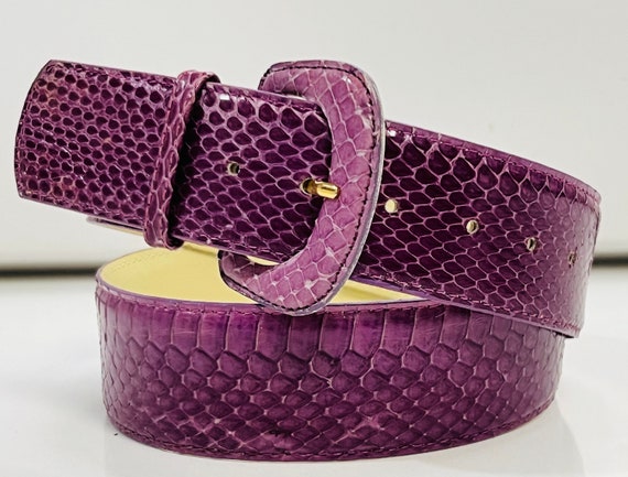 Vintage C1980s Violet Purple Genuine Snakeskin Exotic… - Gem