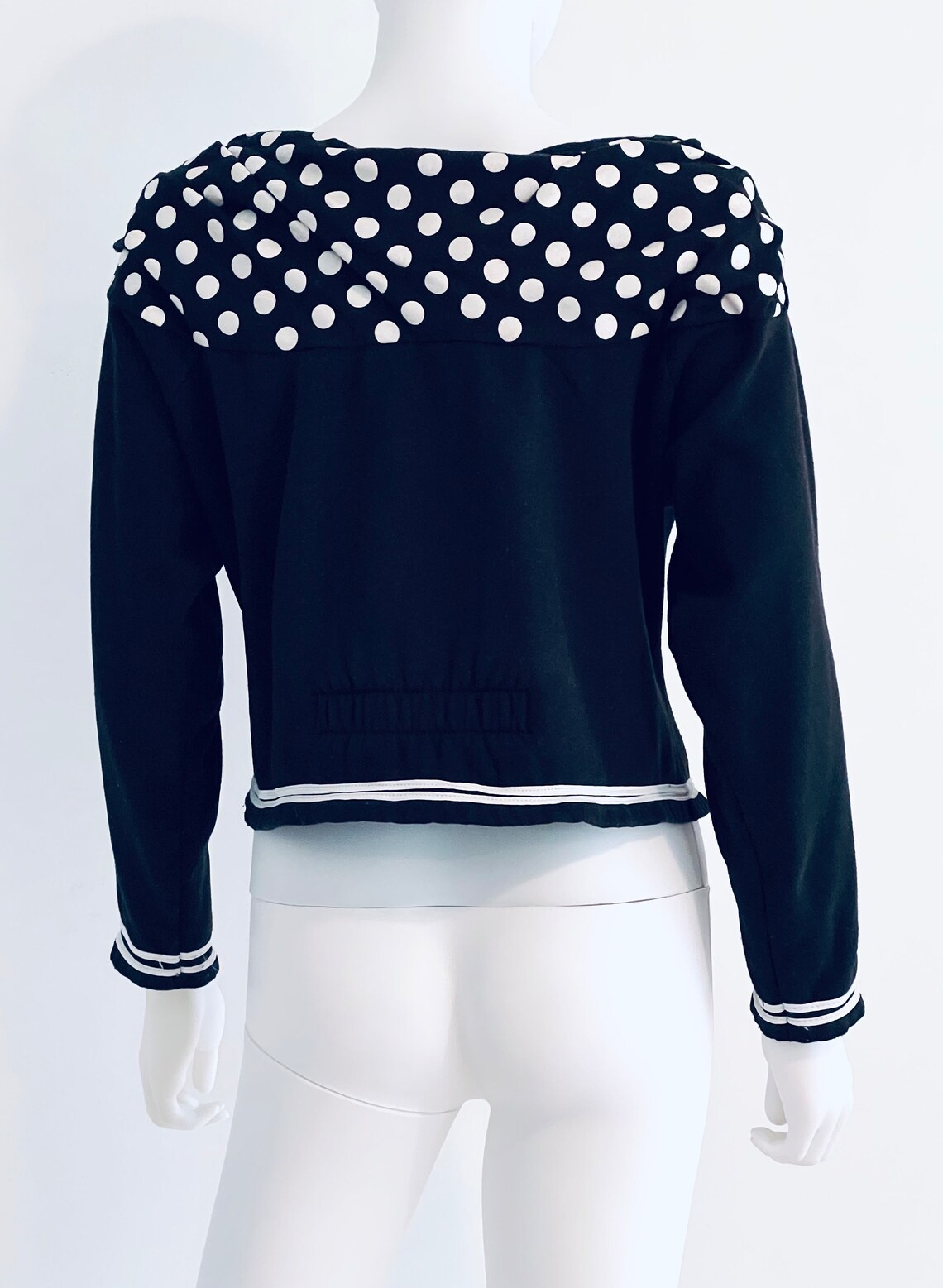 Vintage C1970s Folie Folette France Black & White Top Jacket Polka Dot ...
