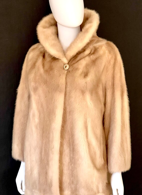 Vintage C1960s Old Hollywood Glamour Blonde Mink Fur … - Gem