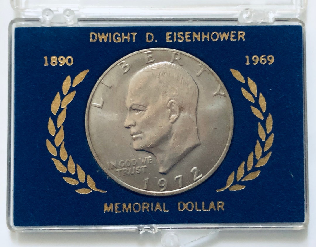 1972 Dwight D. Eisenhower 1890 1969 Memorial Silver Dollar Coin, No ...