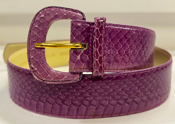 Vintage C1980s Violet Purple Genuine Snakeskin Exotic… - Gem