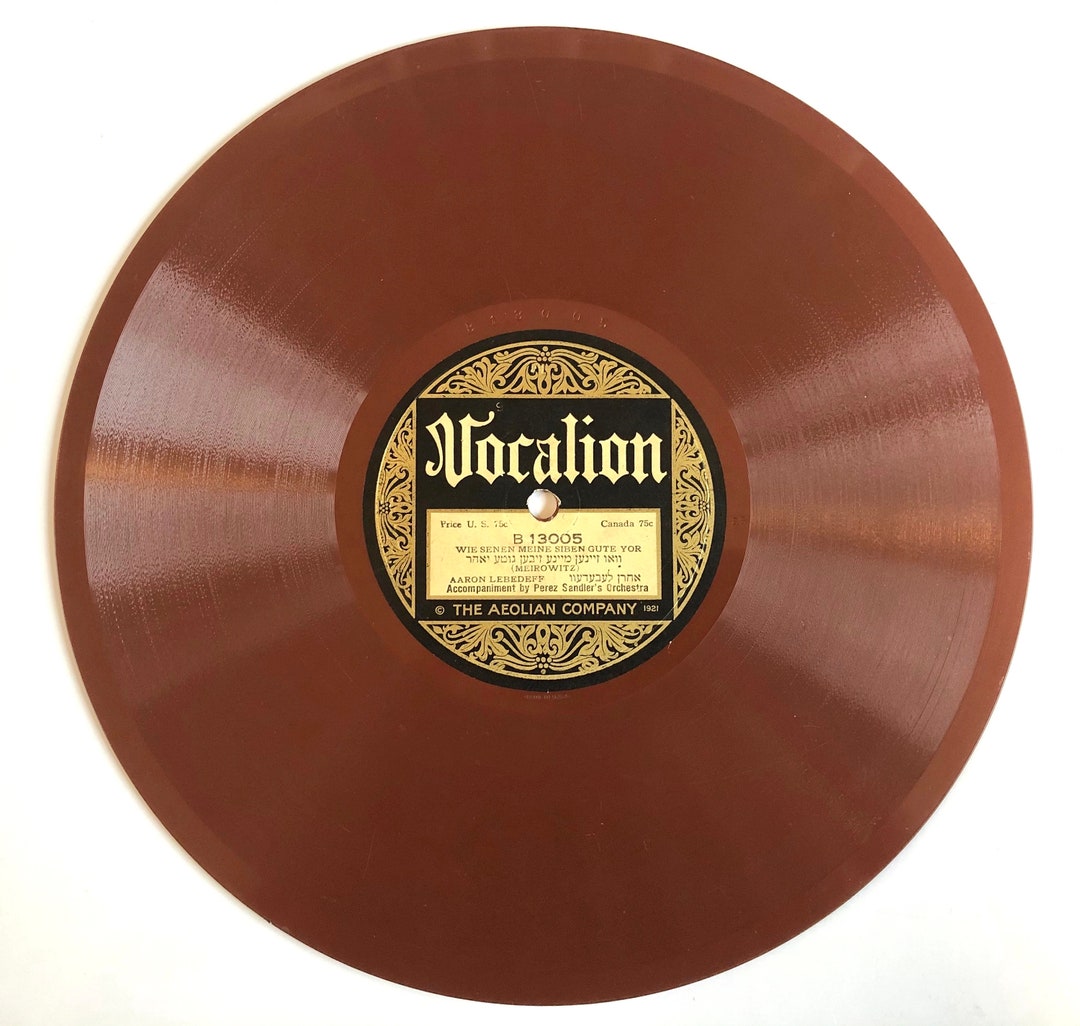 Antique Record Vocalion Red Shellac 10" 78 RPM, Aaron Lebedeff, Jewish ...
