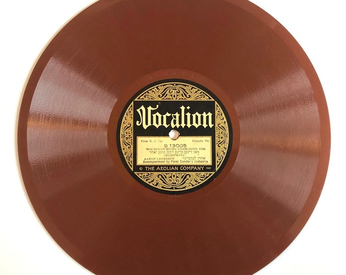 Antique Record Vocalion Red Shellac 10" 78 RPM, Aaron Lebedeff, Jewish ...