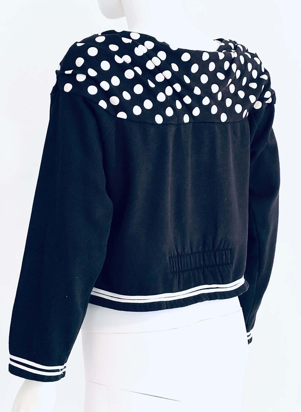 Vintage C1970s Folie Folette France Black & White Top Jacket Polka Dot ...