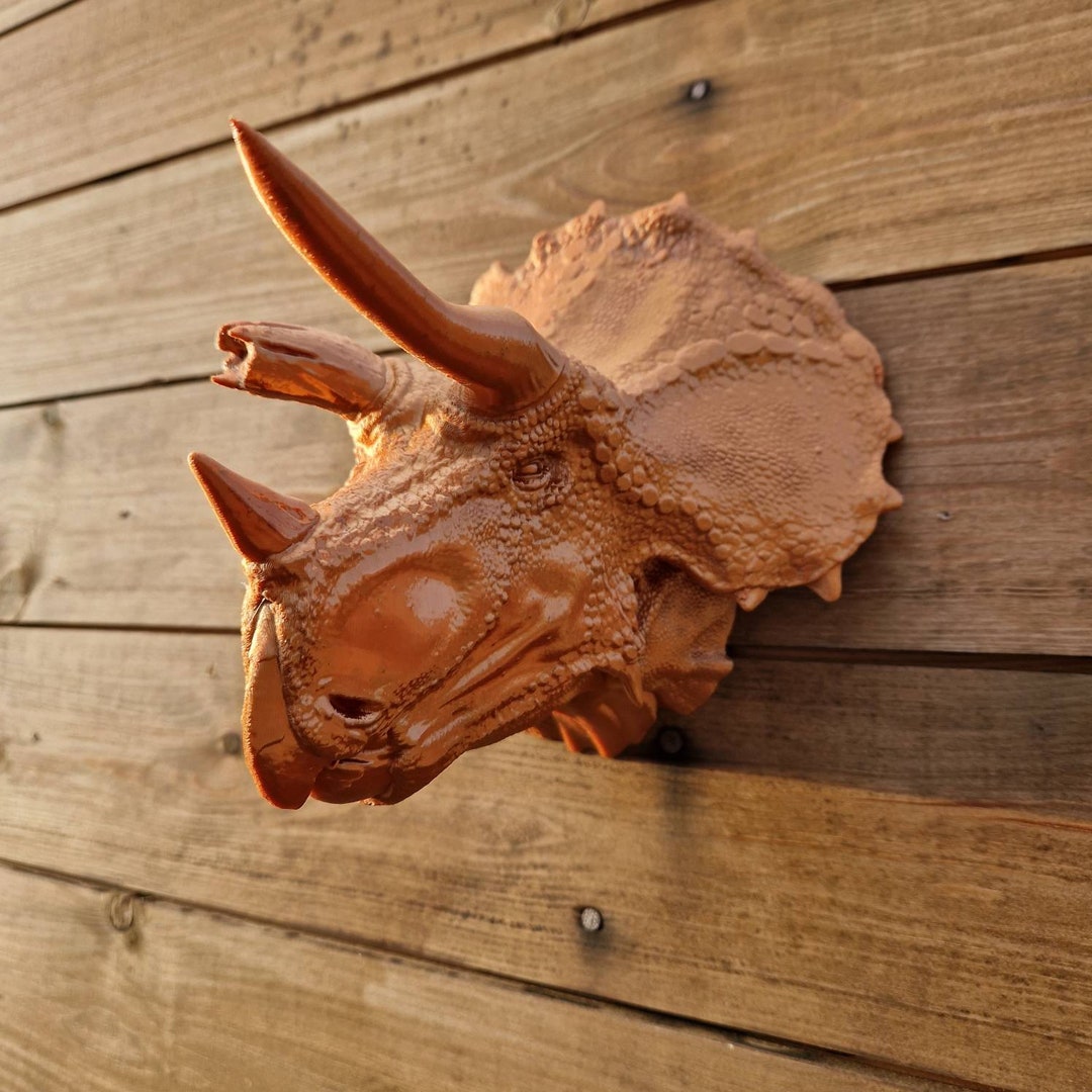 Old Bull Triceratops Wall Art - Dinosaur Wall Decor - 3D Printed - Etsy