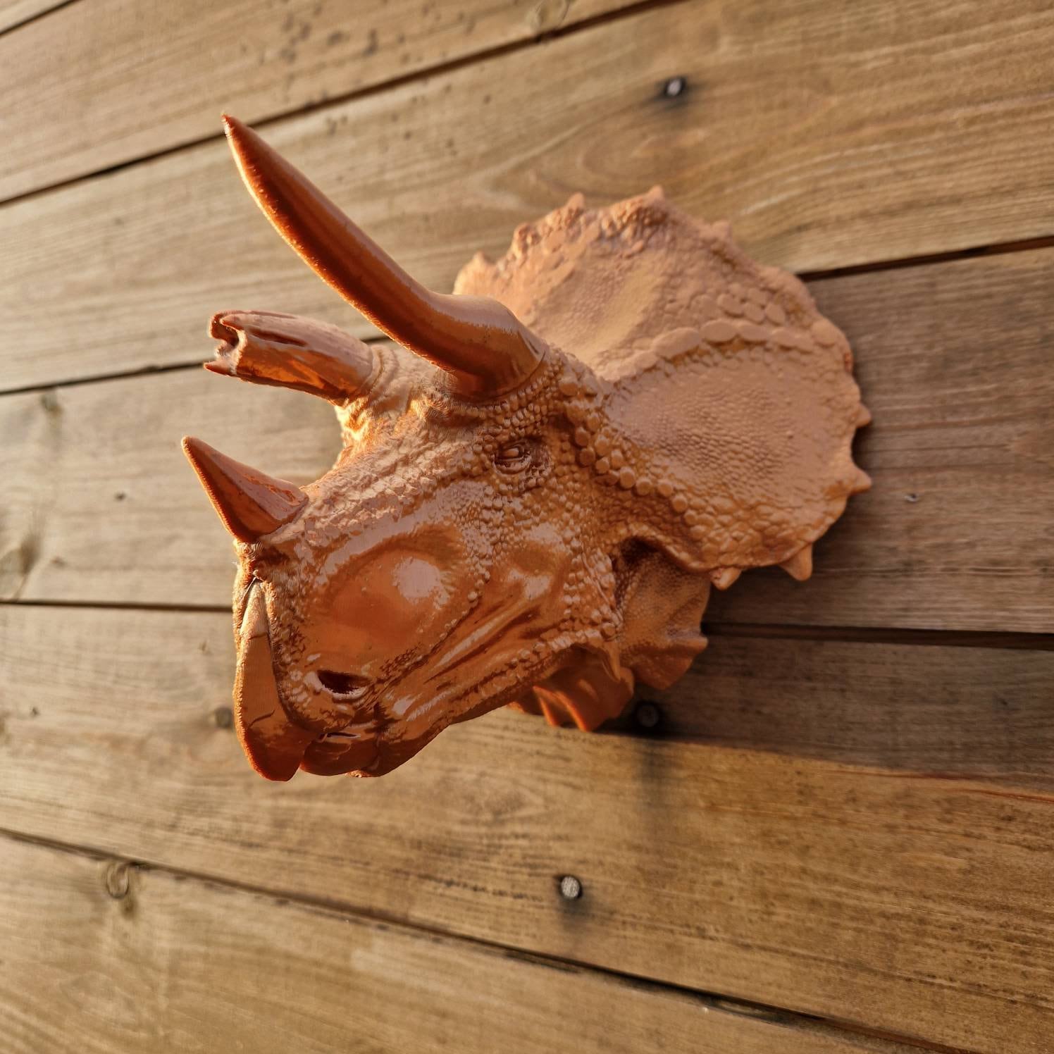 Old Bull Triceratops Wall Art - Dinosaur Wall Decor - 3D Printed - Etsy