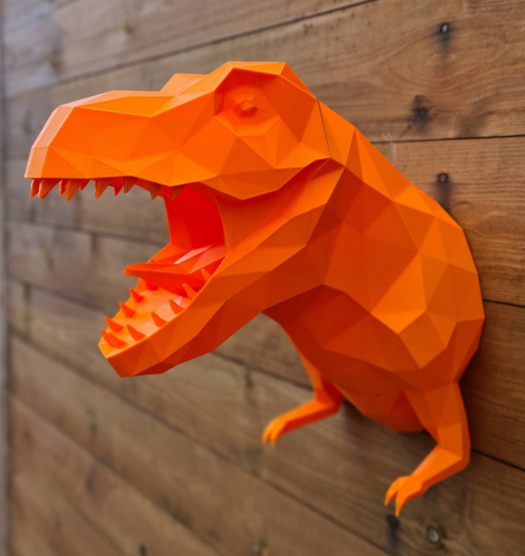 Geometric Tyrannosaurus Rex - T-rex - Dinosaur Wall Art - 3D Printed ...