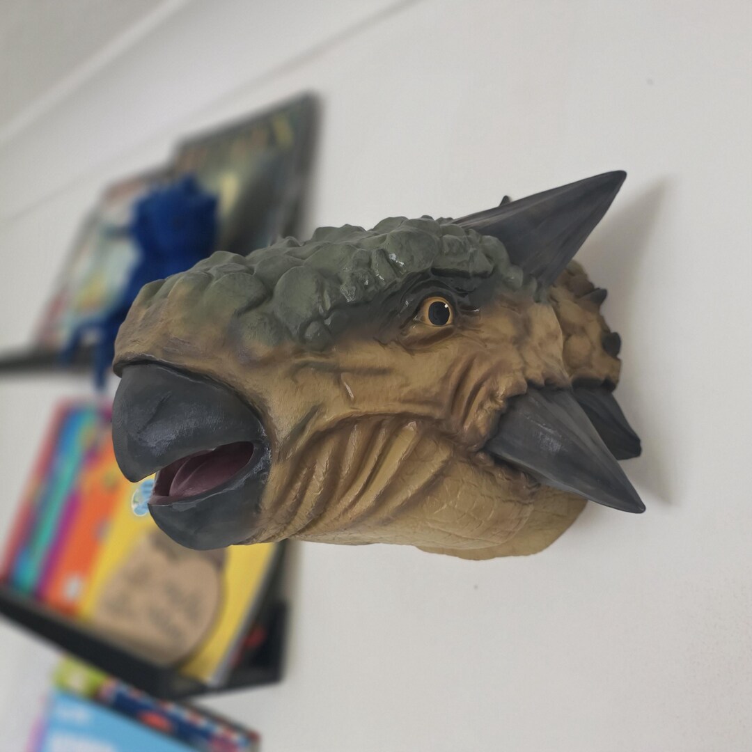 Ankylosaurus Head Airbrushed and Painted - Dinosaur Wall Art - 3D ...