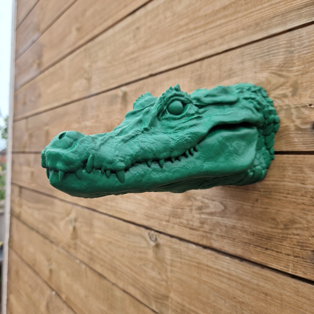 Black Caiman Wall Art Animal Art 3D Printed Home Decor Wall Mount ...