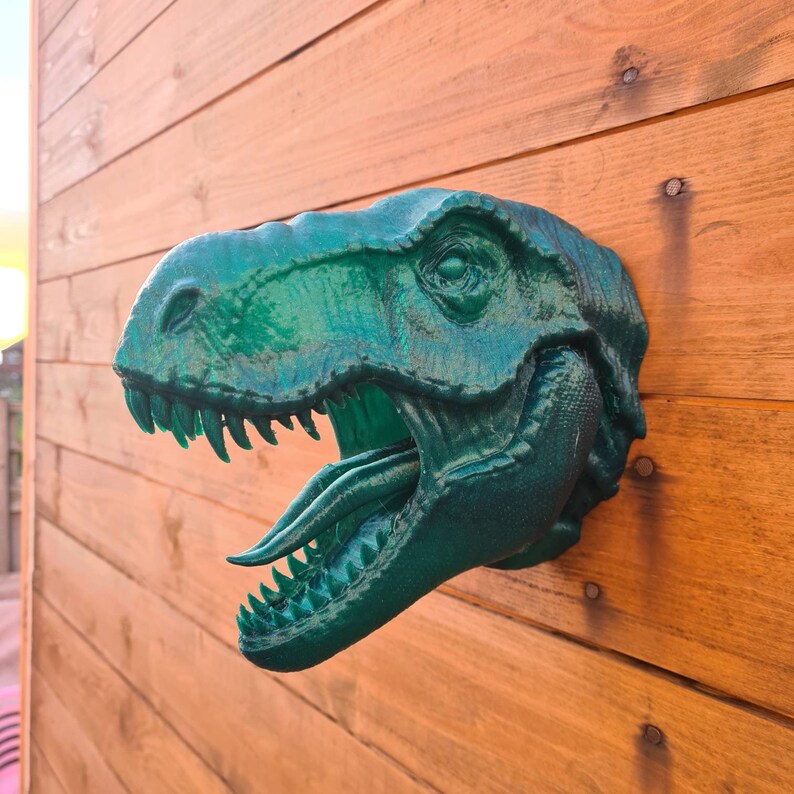 Tyrannosaurus Rex Art T-rex Dinosaur Wall Mount 3D - Etsy UK