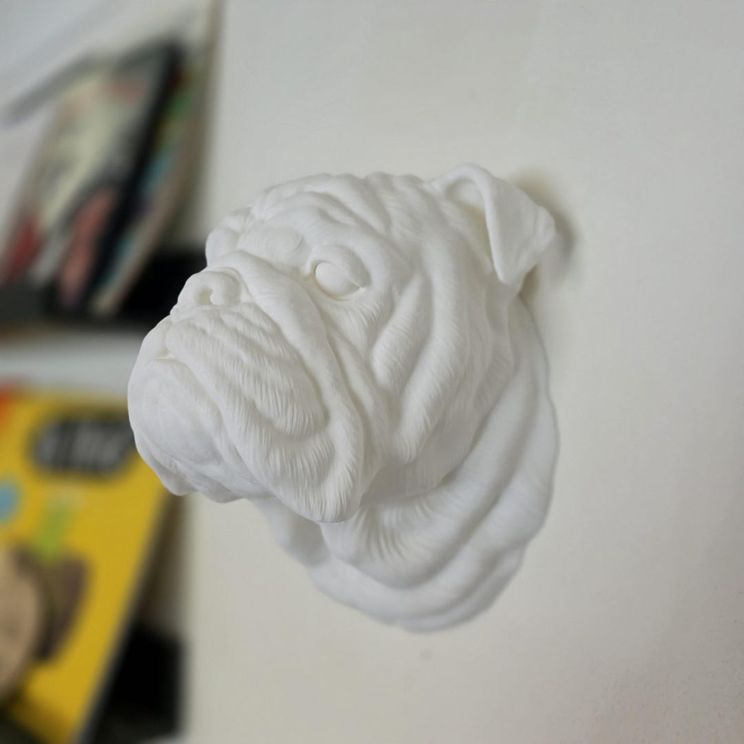 English Bulldog Wall Mount – Animal Art Decor - 3D Printed - Etsy