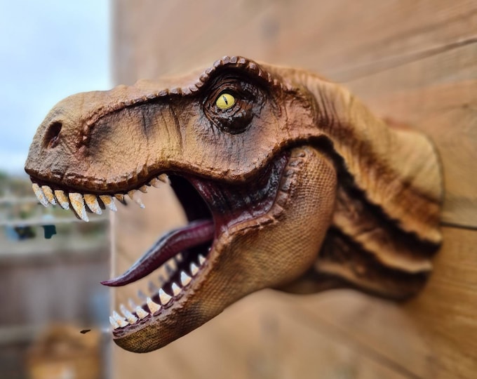 Tyrannosaurus Rex Art T-rex Painted and Airbrushed Dinosaur Wall Mount ...