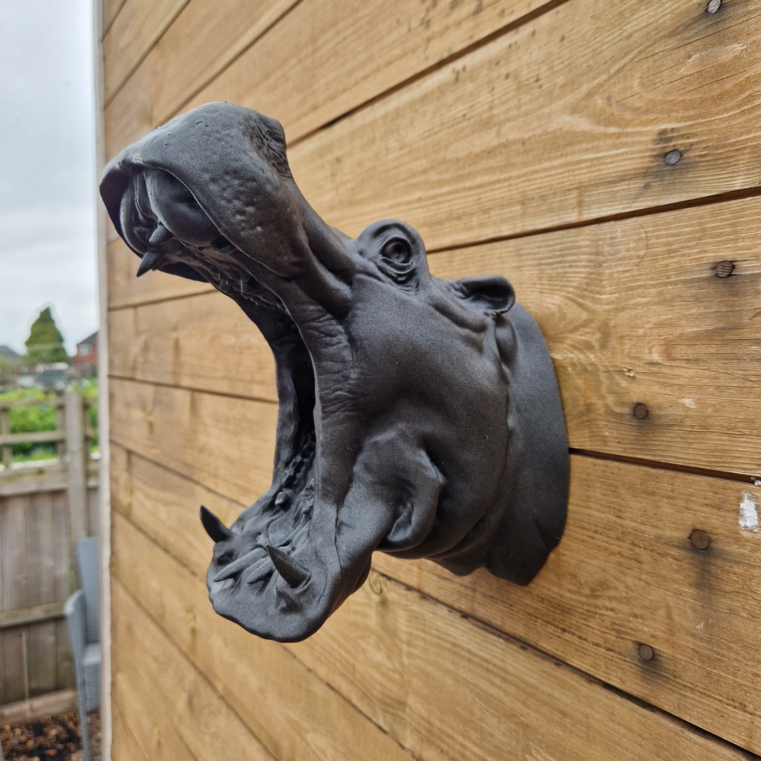 Hippo Wall Art Animal Art 3D Printed Home Decor Wall Mount Multiple ...