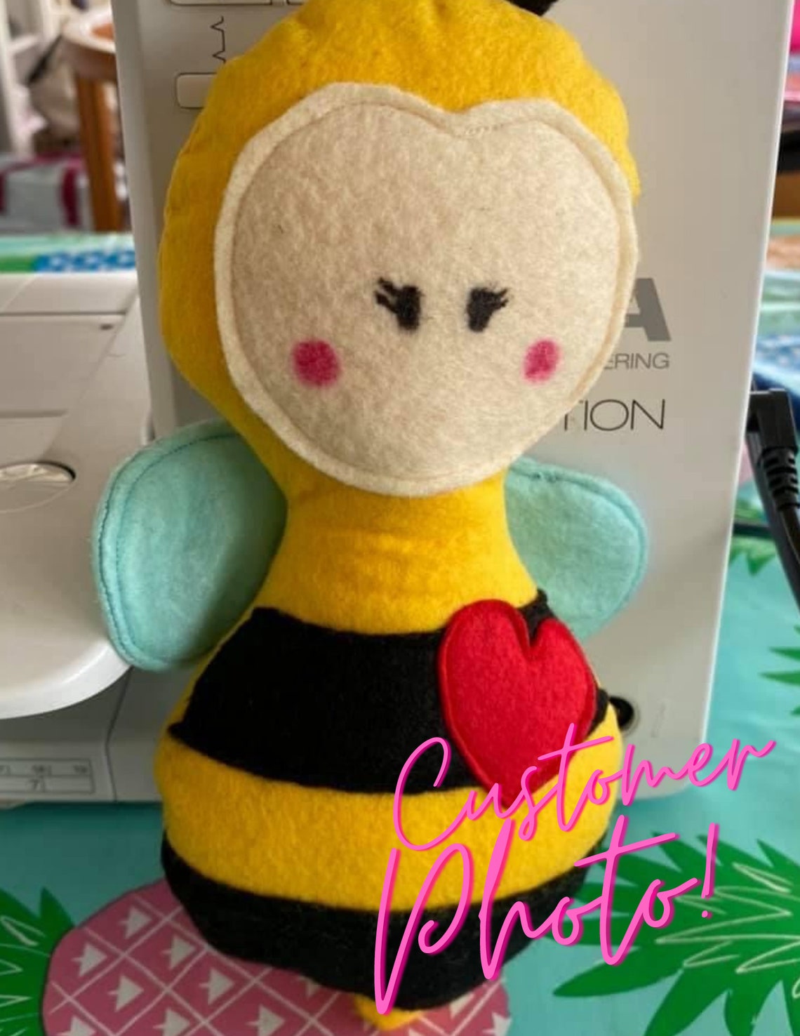 Plushie Bee Sewing Pattern Bumblebee PDF Download Pattern - Etsy